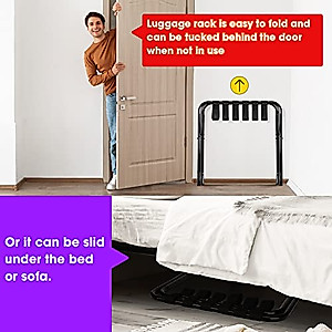 Ulimart Luggage Rack 2Pcs Upgraded Suitcase Stand,Folding Steel Frame,Luggage Rack For Guest Room,Luggage Rack For Suitcases For Bedroom,Easy Assembly Guest Room Essentials