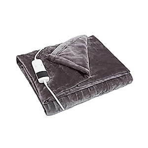 Electric Heated Blanket Throw, Super Cozy Soft Flannel 50" x 60" Heated Throw with 10 Fast Heating Levels & 2/4/6/8 Hours Auto Off, Machine Washable, Home Office Use