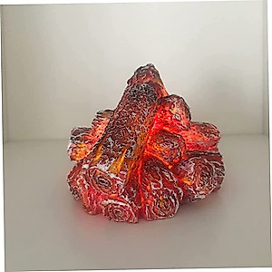 Fake Fire, Flameless Fireplace Light, Artificial Led Fireplace with Realistic Log Wood Burning Flame for Festival, Halloween Christmas Decoration (No Battery))