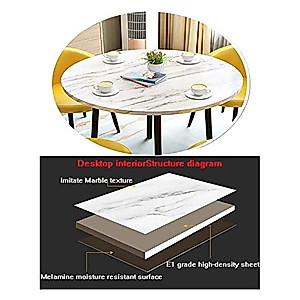 IWQHQXR Office Conference Table, Home Table and Chair Set Modern Simple Leisure Wooden Round Table Living Room Study Bedroom Balcony Kitchen Dining Table (Color : Light Gray) (Color : Powder)