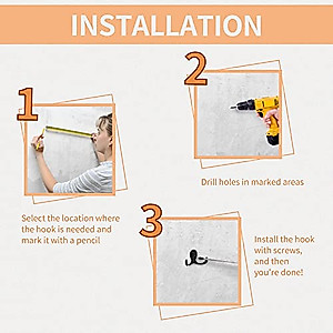 Waziaqoc 20PCS Farmhouse Wall Mounted Coat Hooks, Decorative Heavy Duty Double-Hook Wall Hooks with Screws for Coats Bags Hats Towels - Black