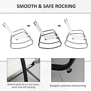 Outsunny Garden Rocking Chair, Outdoor Indoor Sling Fabric Rocker for Patio, Balcony, Porch, Cream White