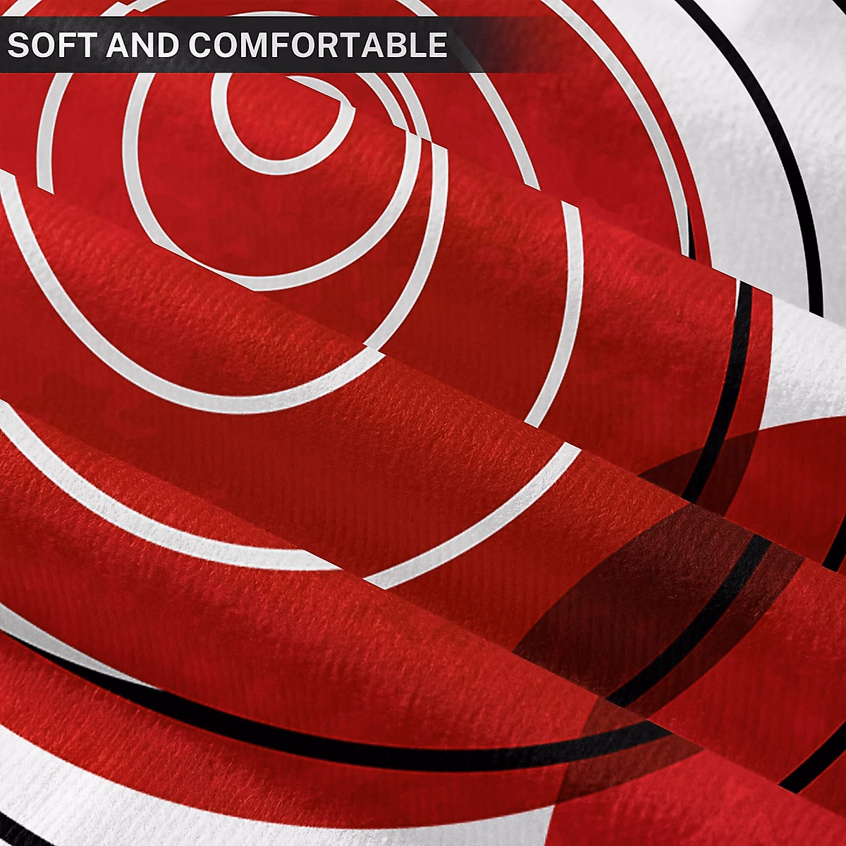 Emvency Boho Set of 4 Throw Pillow Covers Mid Century Bohemian Red Black Abstract Geometric Decorative Pillow Cases Home Decor Standard Square 18x18 Inches Pillowcases