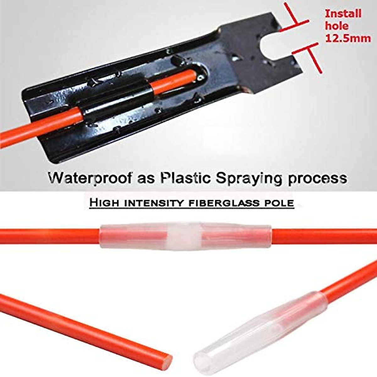 Bike Safety Flags with Pole and Mount, Cycling Safety Flag with Heavy Duty Fiberglass Pole, Orange Safty Flag Bicycle Safety Flag with Bicycle Mounting Bracket - 6 Feet