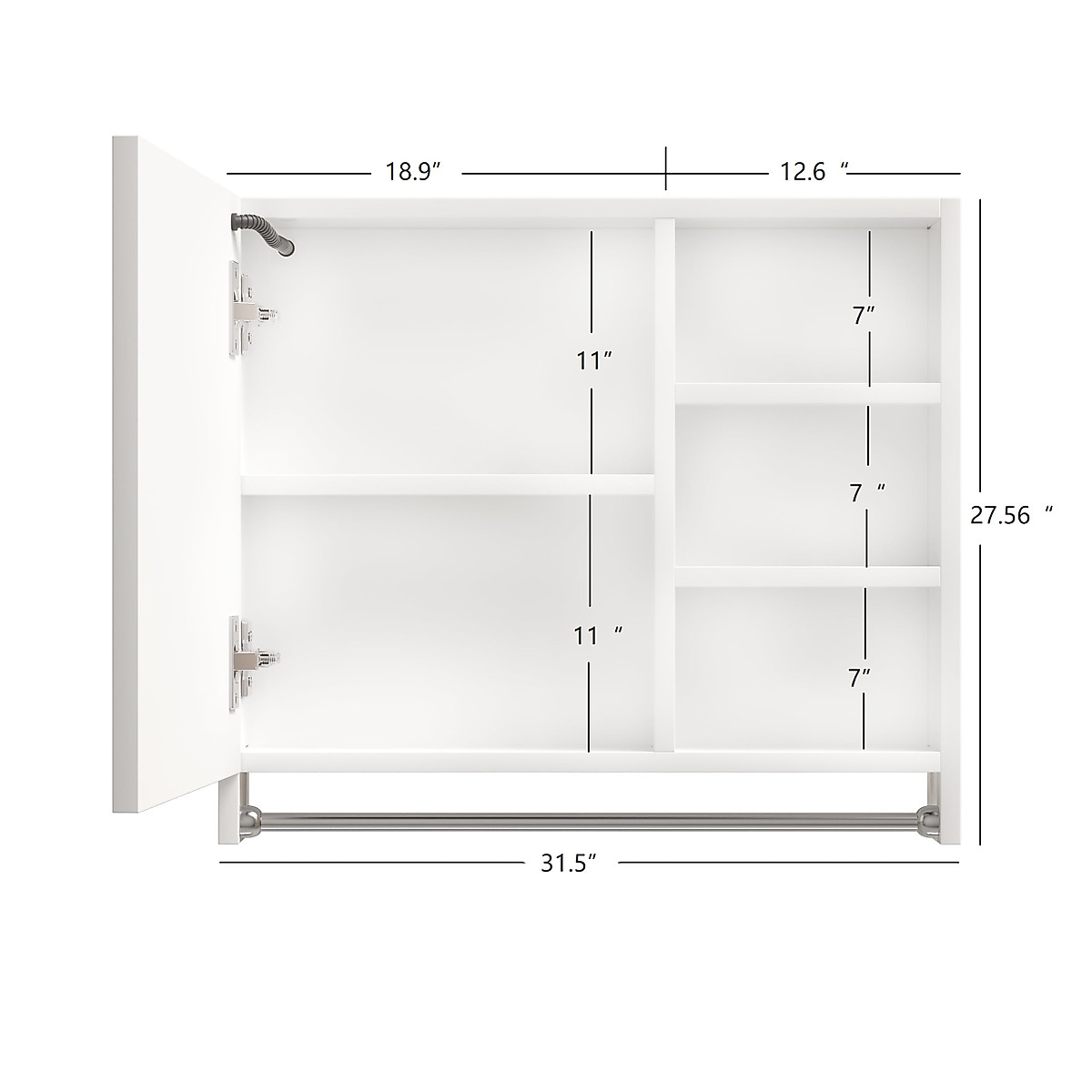 HXCQYGL Modern 32x28inches Bathroom cabinets, Medicine cabinets with Mirrors and LED Lights, Bathroom lockers with multilevel Storage compartments and Towel Rails