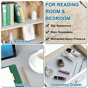 Hersvin Shelf Liner, 24" x20' Non-Adhesive Drawer Liners EVA Kitchen Cupboard Cabinet Covering Undersink Mat Washable Fridge Lining Paper for Home Office (Light Gray/Dot)
