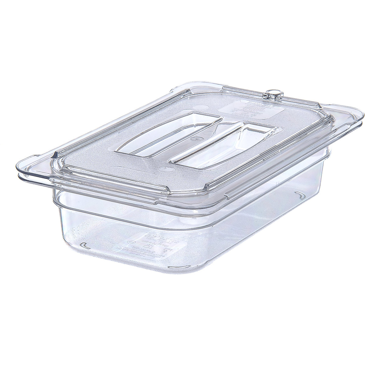 Carlisle FoodService Products CFS 10290U07 Clear 10.38 x 6.38 x 0.88" TopNotch Universal Handled Lid, One-Fourth Size (Case of 6)