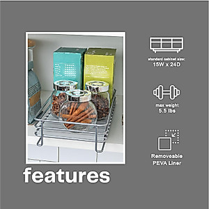 Household Essentials Nickel Glidez Brushed Pull Out Spice Rack Organizer, 6 Inches Wide, 6"