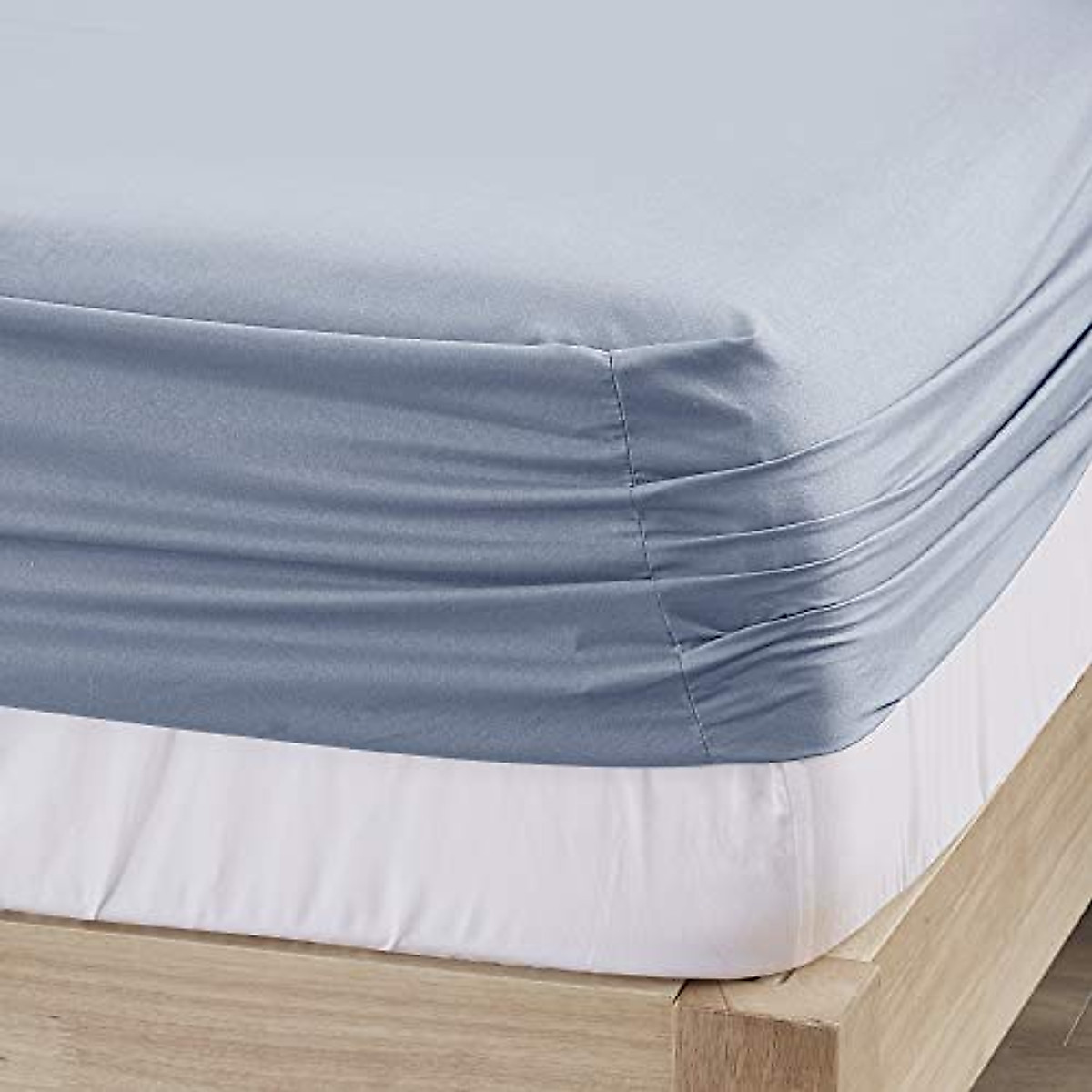 Comfort Spaces Coolmax Moisture Wicking Sheet Set Super Soft, Fade Resistant, 16" Deep Pocket, All Around Elastic - Warm Weather Cooling Sheets for Night Sweats, Queen, Blue 4 Piece