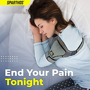 Sparthos Shoulder Brace - Support and Compression Sleeve for Torn Rotator Cuff, AC Joint Pain Relief - Arm Immobilizer Wrap, Ice Pack Pocket, Stability Strap, Dislocated Sholder - for Men and Women
