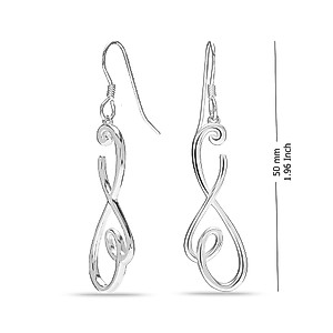 LeCalla 925 Sterling Silver Celtic Knot Dangle Earrings | Lightweight Hypoallergenic Teardrop Drop Earring for Women - 50mm