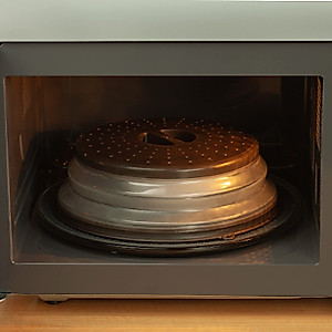 MAGJIUKE Microwave Food Cover & Mat,Vented Collapsible Splatter Guard Dish Plate lid & Silicone Round Kitchen mat,Heat Resistant Multi-Purpose Non-Slip Trivet Drying mat,Home Apartment Essential