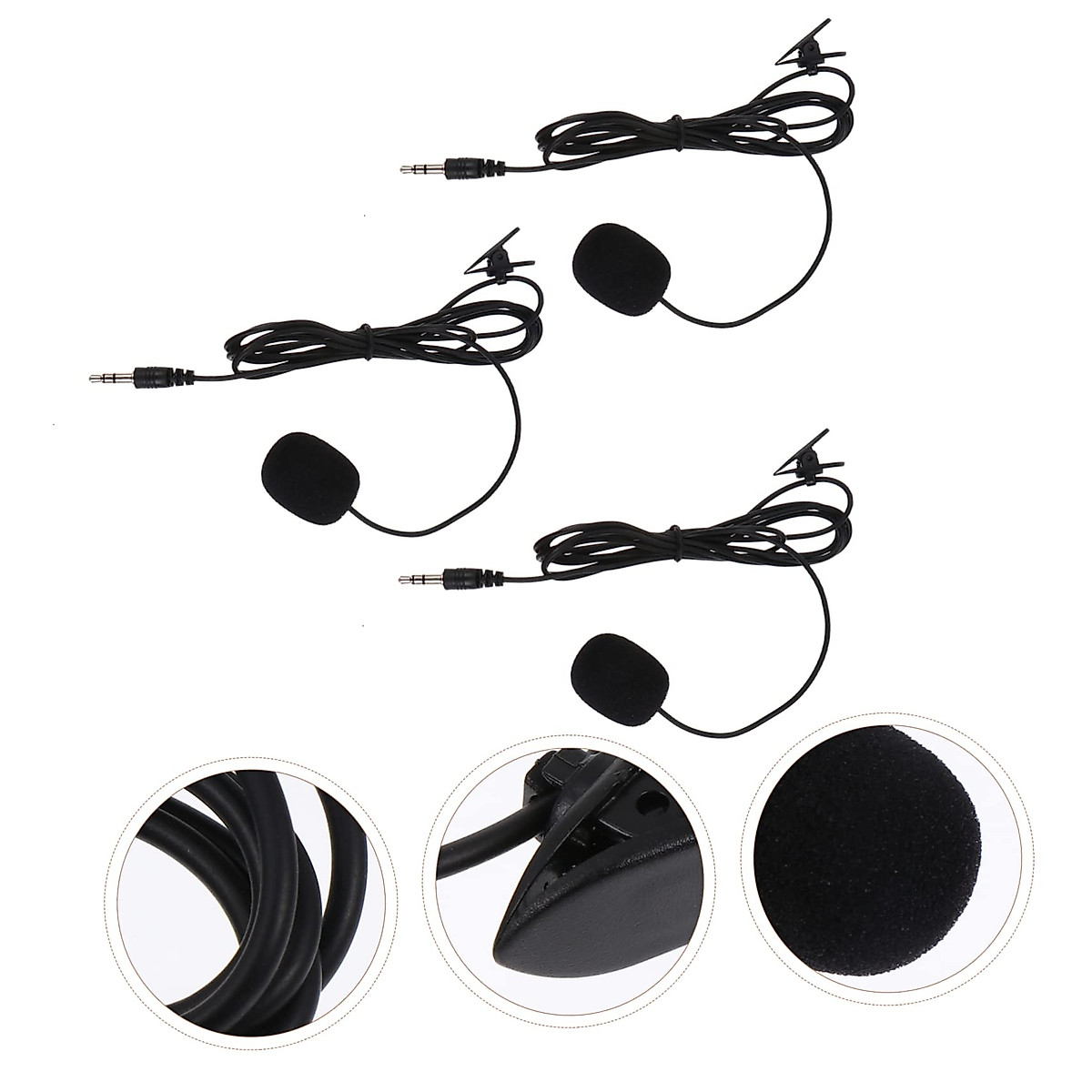 ibasenice 3pcs Lavalier Microphone Mic for Laptop Revers Lavalier Microfoons Lavalier Lapel Microphone Noise Reduction Headset Headphones Mic Recording Microphone Computer PVC Tie Clips