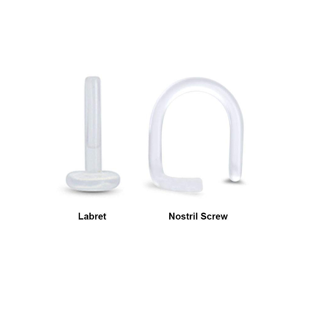 Bioflex Labret Nose Ring Stud 316L Surgical Steel 9/32" 7mm Post 2.5mm Ball 16G