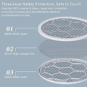 2 Pcs Electric Fly Swatter Racket, Bug Zapper Racket and Mosquito Zapper Racket 8 LED High Voltage Handheld