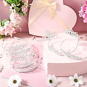 Riceshoot 50 Pcs Tiara Crowns Bulk for Women Crystal Princess Tiara Queen Rhinestone Crown with Comb Silver Bridal Wedding Headband for Women Prom Birthday Party Hair Accessory(Classic Style)