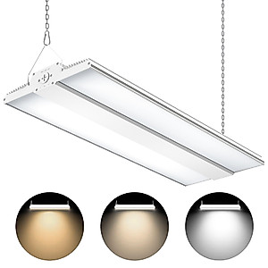 Linear High Bay Shop Light 3 Wattage Adjustable, UL DLC Listed, 3000K/4000K/5000K LED High Bay Light, 150LM/W, AC100-277V, Commercial Bay Lighting for Warehouse Shop Garage(400W/320W/240W)