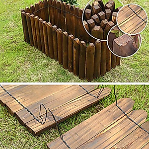 LIXIONG Garden Fence Micro-Landscape Decor Plant Palisades Solid Wood Privacy Screen Animal Barrier Border Restaurants Flower Planting，8 Size (Color : Brown, Size : 120x50cm)