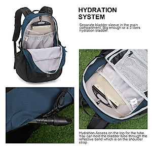 MOUNTAINTOP 35L Hiking Backpack for Women & Man Outdoor Backpack with Rain Cover for Camping, Cycling and Traveling, Flowerarmygreen