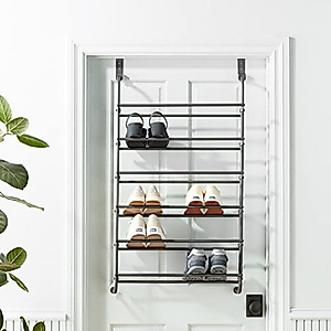 Whitmor Door Shoe Rack, 7.5x22.625x41.80, Gunmetal Gray