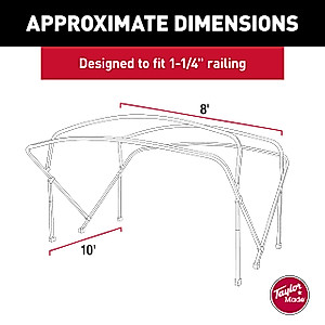 TAYLOR MADE PRODUCTS Manual Bimini Kit - 8'W x 10'L (Black)