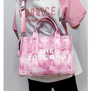 LMKIDS Tote Bag for Women, Canvas Tote Bag, Travel Tote Bag, Women Shoulder HandBag, Crossbody Bag, The Tote Bag with Zipper(Pink)