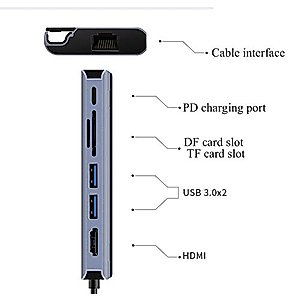 XUNMAIFHB Portable Docking Station,7 in one USB C HUB USB C to HDMI MacBook Computer USB C with Stand & PD Fast Transmission