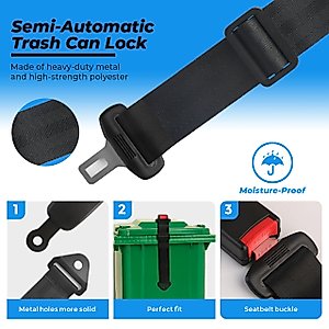 Gagetzan Semi-Automatic Trash Can Locks for Animals,Garbage Can Locks for Animals with Spring Button,Bear Proof Trash Can Lid Lock Keep Raccoon Out of Trash Bin,Easy Single Hand Release(1 Pcs)