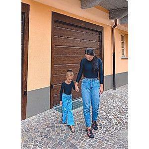 speerise Womens Turtleneck Long Sleeve Bodysuit, Adult Stretchy Leotards Tops with Zipper Closure, Pure Color Soft Jumpsuit for Yoga, Gymnastics, Dance