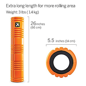 TRIGGERPOINT PERFORMANCE THERAPY GRID Patented Multi-Density Foam Massage Roller Exercise Deep Tissue Muscle Recovery - Relieves Muscle Pain & Tightness, Improves Mobility & Circulation (26"), Orange