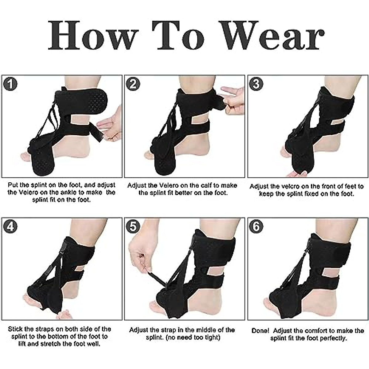 2 Pack Plantar Fasciitis Relief Night Splint, Upgrade 3 Adjustable Foot Brace Plantar Fasciitis Night Splint, Foot Drop Orthotic Brace, Fit Women Men Plantar Fasciitis Relief Heel Achilles Pain