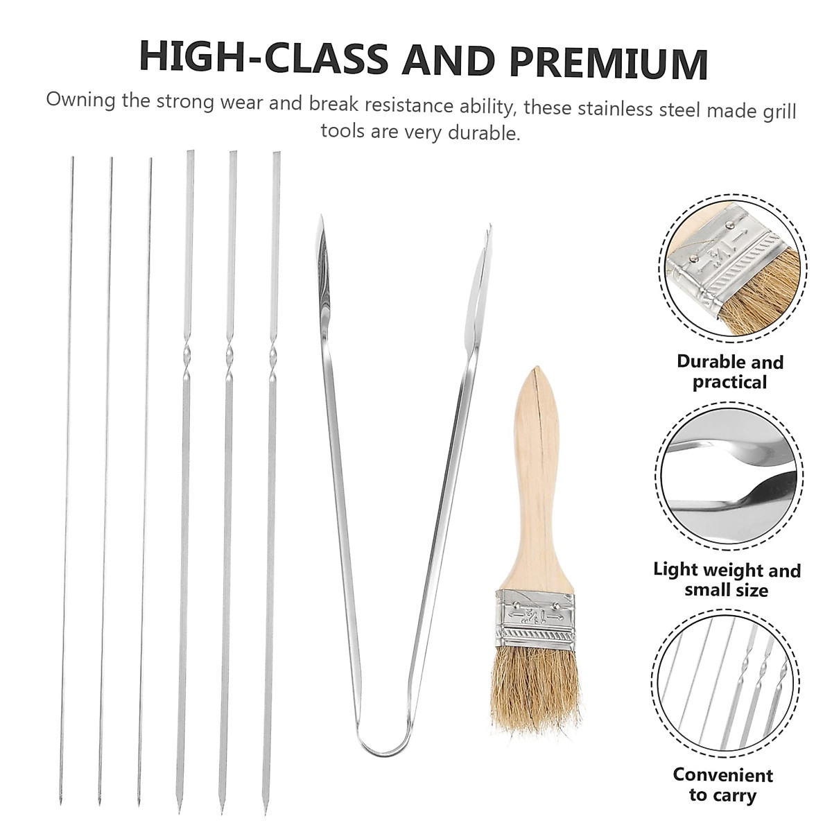 2 Sets Barbecue Tool Set Bbq Accessories Barbecue Accessories Grill Utensils for Outdoor Grill Multi-function Grill Clip Stainless Steel Bbq Sticks Barbecue Supply Bbq Tools