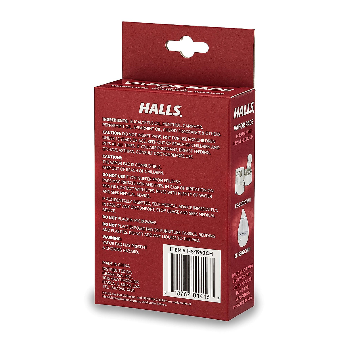 Crane Halls Scented Vapor Pads, Red