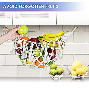 Macrame Fruit Hammock For Kitchen Under Cabinet, Hanging Fruit Banana Hammock Fruit, Hanging Fruit Hammock Under Cabinet Fruit Hammock, Kitchen Hammock For Fruit Hammock Camper, Produce Hammock Veggie
