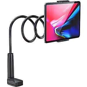 WixGear Tablet Holder Mount, Gooseneck Tablet Holder, Tablet Holder for Table Top, Holder for Bed Couch Stand, Compatible with iPads, Samsung Galaxy Tablets, Amazon Fire HD and More