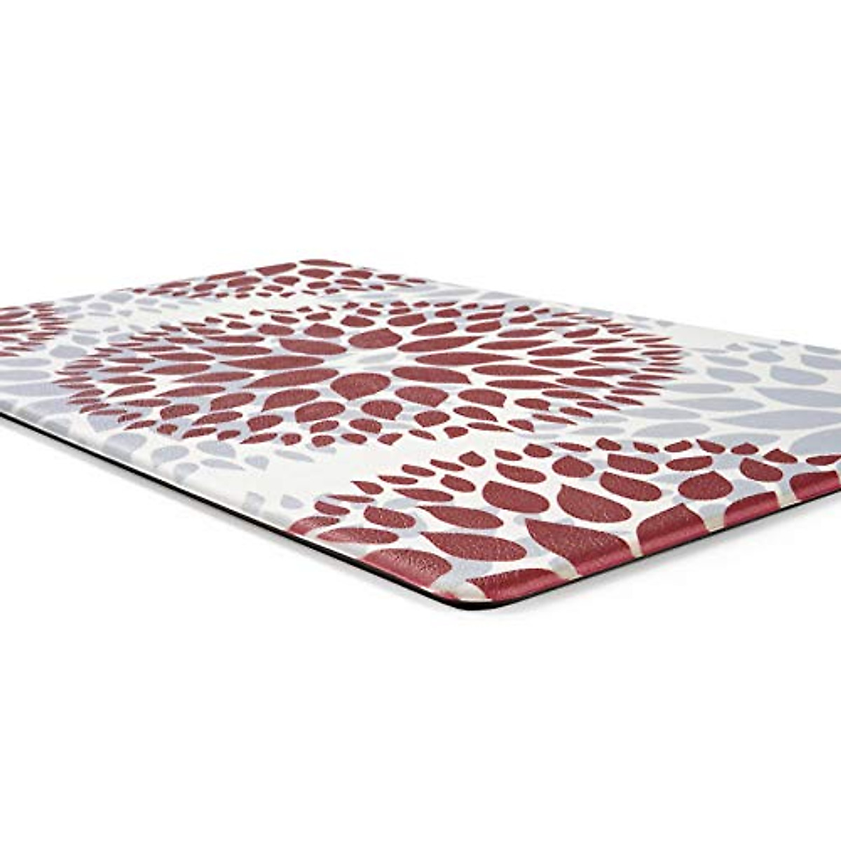 Rugshop Modern Floral Circles Anti Fatigue Standing Mat 18" x 30" Red
