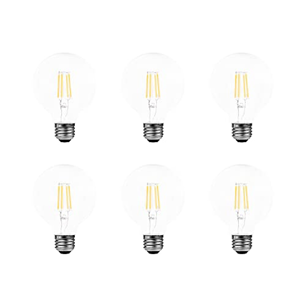 LEDVANCE Sylvania Reduced Eye Strain G25 Globe LED Light Bulb, 40W = 4.5W, 13 Year, Dimmable, Clear, 5000K, Daylight - 6 Pack (41240)