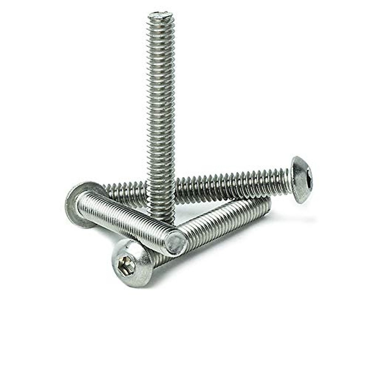 1/4-20 x 2" Button Head Socket Cap Screws, Allen Socket Drive, Stainless Steel 18-8, Full Thread, Bright Finish, Machine Thread, Quantity 25 by Bridge Fasteners