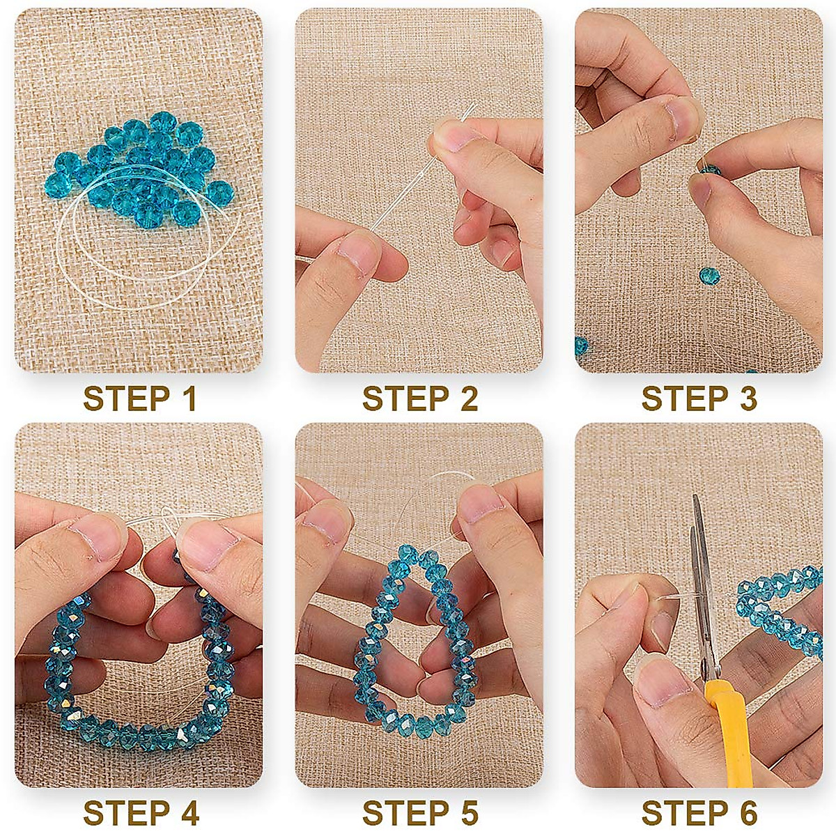 0.8mm Elastic String, 393.7ft Clear Crystal Stretch Cord Clay Beads String for Bracelet Handcrafts Necklace Jewelry Making