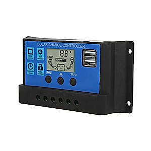 30A Solar Panel Controller, 3 Level PWM Control Charging LCD Display Efficient Multi Protections Solar Charge Regulator Universal for 12V/24V Solar Panels