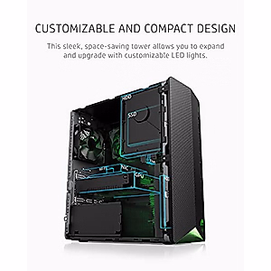 HP Pavilion Gaming PC, AMD Ryzen 7 5700G Processor, 16 GB SDRAM, 512 GB SSD, Windows 11 Pro, Wi-Fi 5 & Bluetooth Combo, 9 USB Ports, Pre-built Gaming PC Tower, Mouse and Keyboard (TG01-2360, 2021)