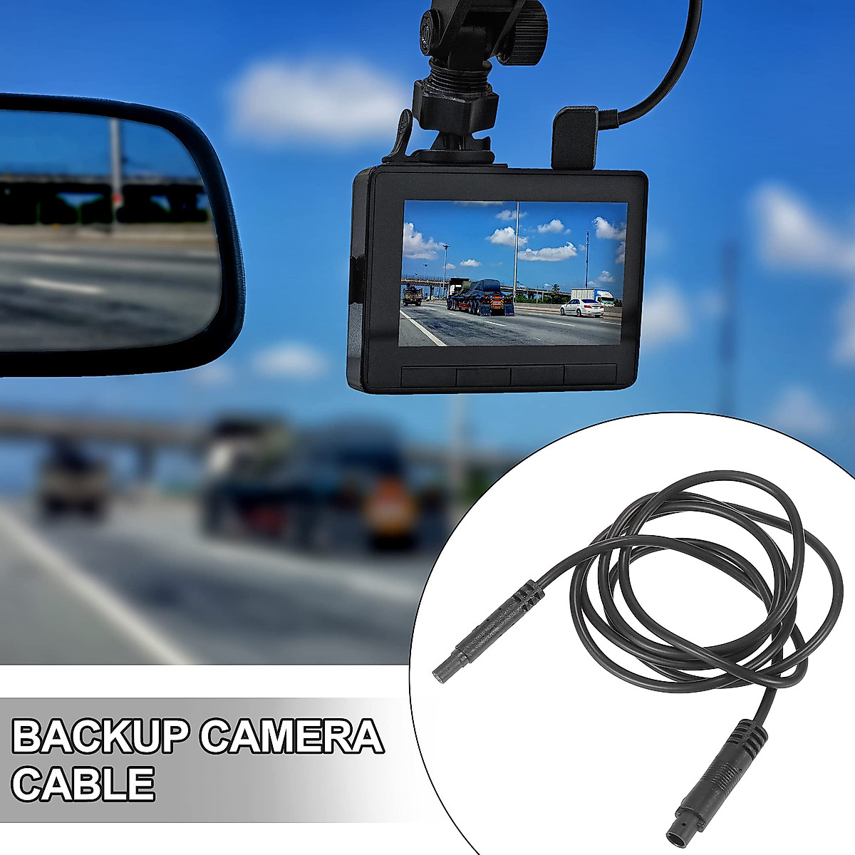X AUTOHAUX 4 Pin 3ft 1m Backup Camera Extension Cable Dash Camera Cord Car Rear View Camera