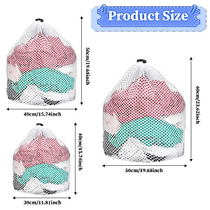 Prasacco 3 Pcs Laundry Mesh Wash Bags, Washing Machine Mesh Wash Bags Mesh Laundry Bags Washing Machine Mesh Wash Bags for Delicates Blouse, Hosiery, Underwear, Bra, Lingerie Baby Clothes (3 Size)