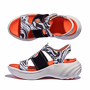 UIN Women's Summer Chunky Platform Wedges Sandals Comfortable Art Travel Shoes Sitges Ⅰ The Wild Stripes (8)