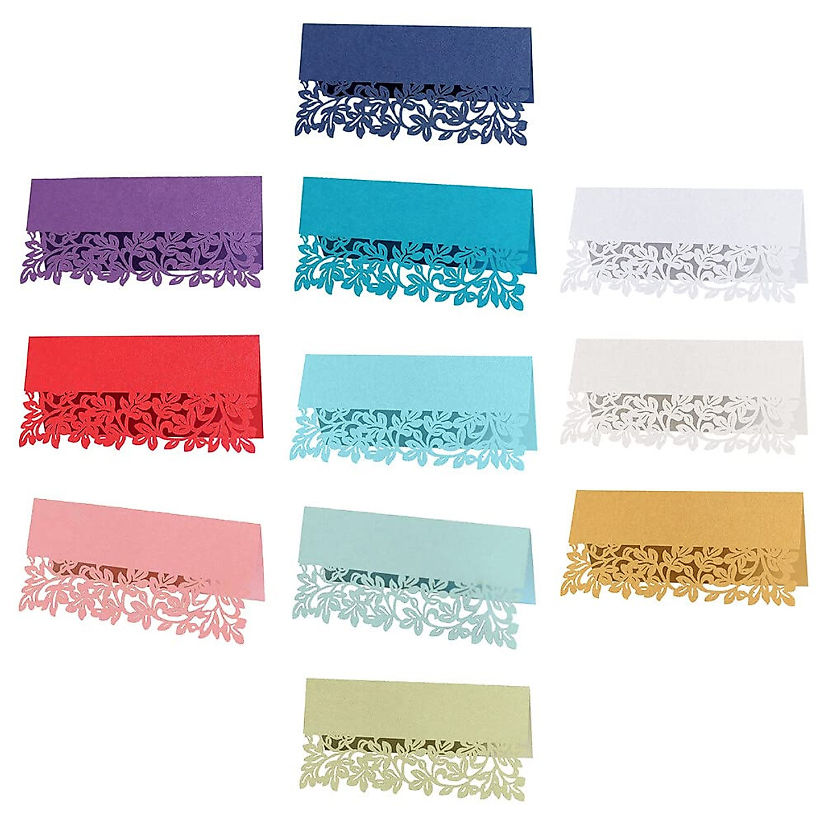 50 Pack Place Cards Table Seating Name Cards For Table Setting Wedding Name Place Cards Folded Tent Cards for Banquets Dinner Parties, Gold