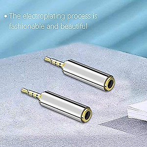 NETVIP 2.5mm Male to 3.5mm Female Audio Adapter Gold Plated 2.5mm to 3.5mm Adaptateur TRRS Converter Premium Sound Quality 3 Ring Earphone Headset Stereo Adapter Jack (Stereo or Mono)-2 Packs