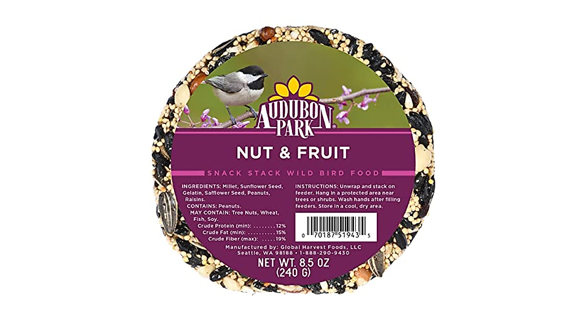 Audubon Park Nut & Fruit Snack Stack Wild Bird Food, Bird Seed Cake for ...
