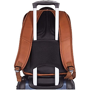 Kenneth Cole REACTION Manhattan Commuter Slim Backpack 16" Laptop Computer & Tablet Travel, Business, Work, School Bookbag, Cognac, Colombian Leather