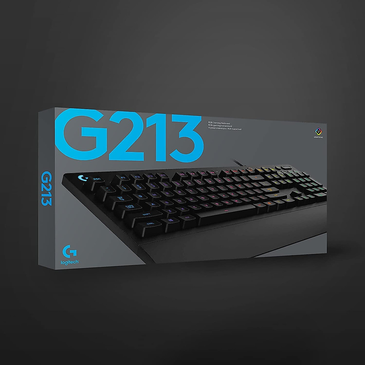 Logitech G213 Wired Gaming Keyboard with Dedicated Media Controls, 16.8 Million Lighting Colors Backlit Keys, Spill-Resistant and Durable Design, Black