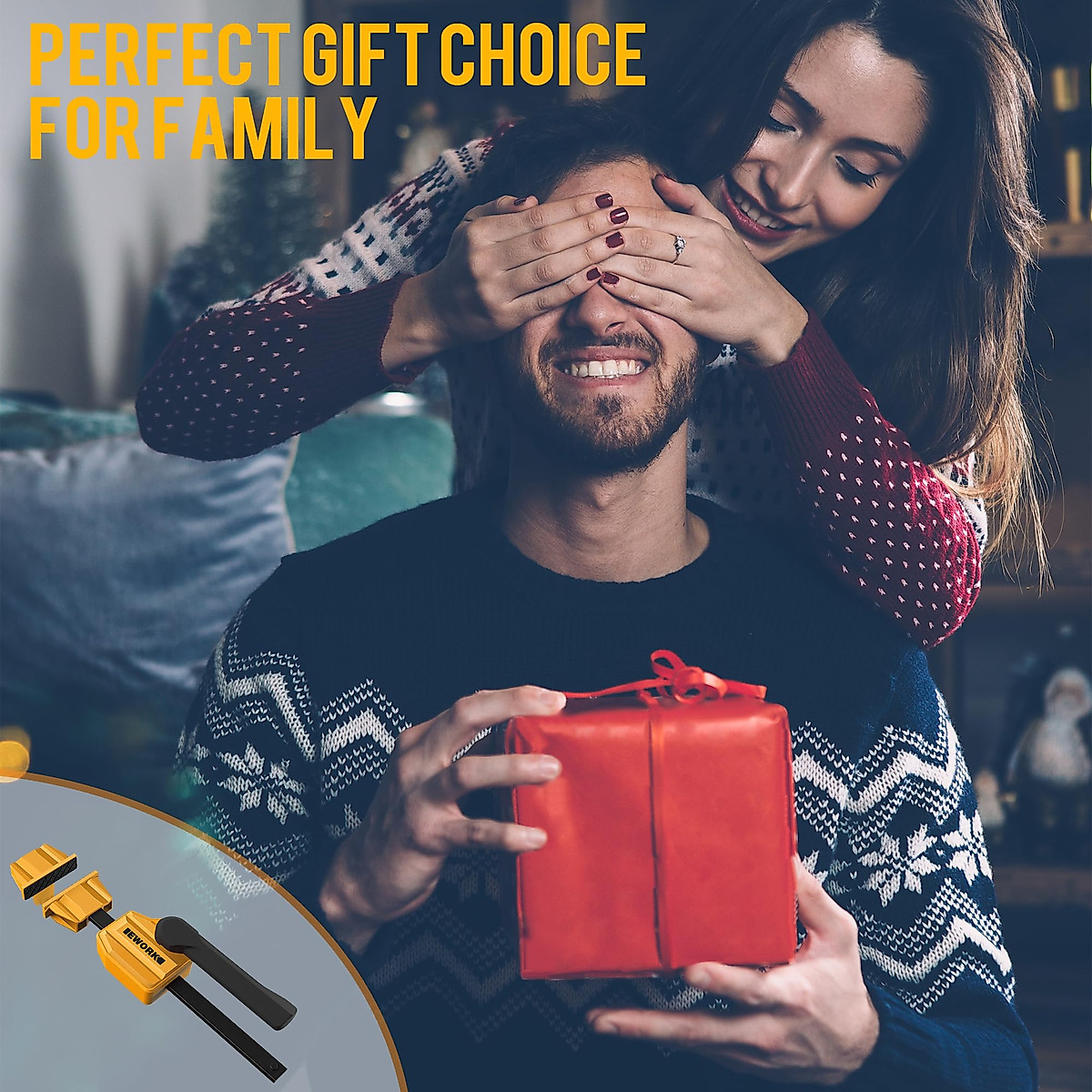 Bench Dog Clamps - EWORK Wood Clamps Up to 155 Lbs Clamping Force - for Workbench 20mm Dog Hole, Edge Clamps, Woodworking Tools and Accessories (2 Pack)